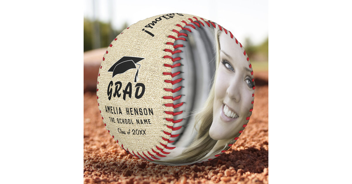 Rustic Congratulations Graduation Photo Baseball | Zazzle