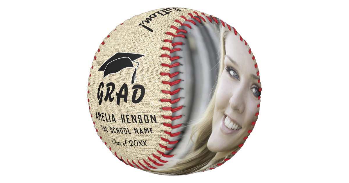Rustic Congratulations Graduation Photo Softball | Zazzle.com