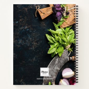 Rustic cookbook family dinner food recipes notebook | Zazzle