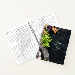 Rustic cookbook family dinner food recipes notebook | Zazzle