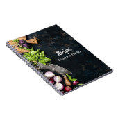 Rustic cookbook notebook dark canvas herbs food | Zazzle