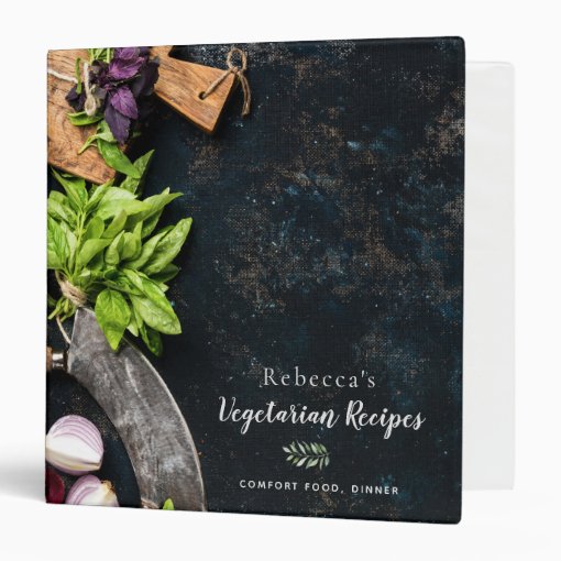 Rustic cookbook vegitarian home cooking recipes 3 ring binder | Zazzle