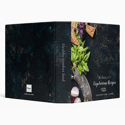 Rustic cookbook vegitarian home cooking recipes 3 ring binder | Zazzle