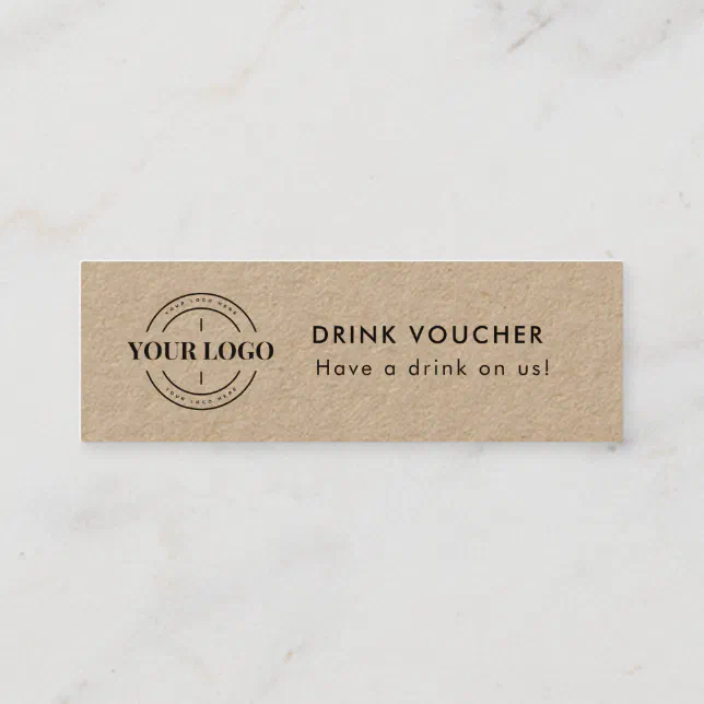 Rustic Corporate Event Logo Drink Voucher Ticket | Zazzle