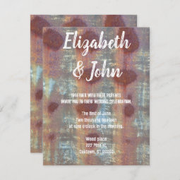 Rustic Corrugated Sheet Metal Wedding Invitations | Zazzle