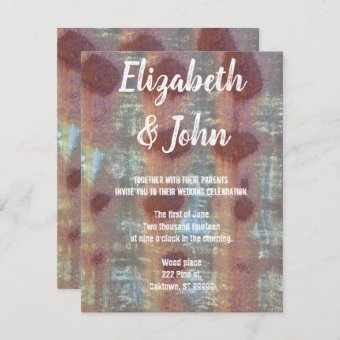 Rustic Corrugated Sheet Metal Wedding Invitations | Zazzle