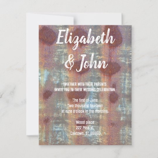 Rustic Corrugated Sheet Metal Wedding Invitations | Zazzle.com