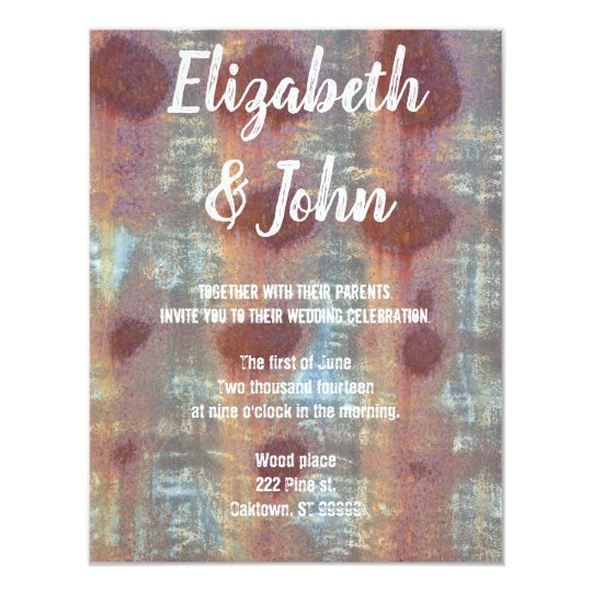 Rustic Corrugated Sheet Metal Wedding Invitations | Zazzle.com
