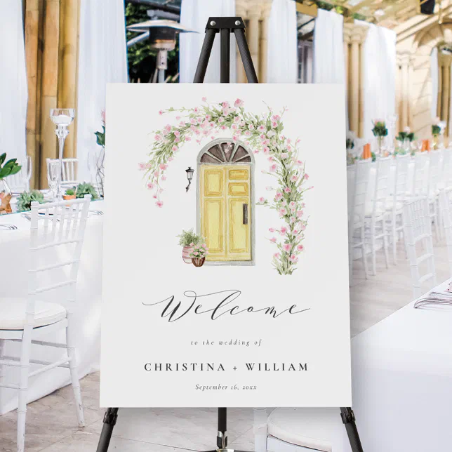 Rustic Cottage Garden Wedding Welcome Sign | Zazzle