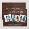 Rustic Country 3 Photo Simple Wood Wedding Save The Date | Zazzle