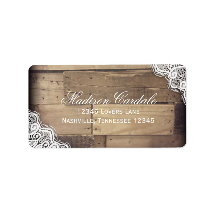 Rustic Country and Lace Wedding Address Labels | Zazzle