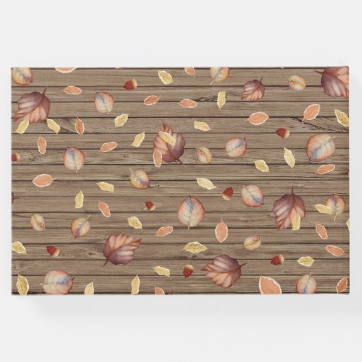 Rustic Country Autumn Fall Wedding Guest Book | Zazzle