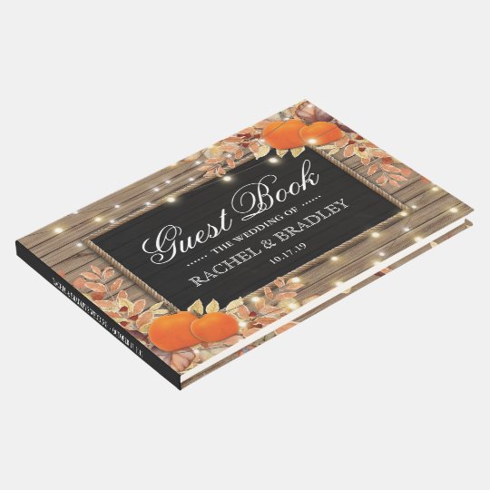 Rustic Country Autumn Fall Wedding Guest Book | Zazzle.com