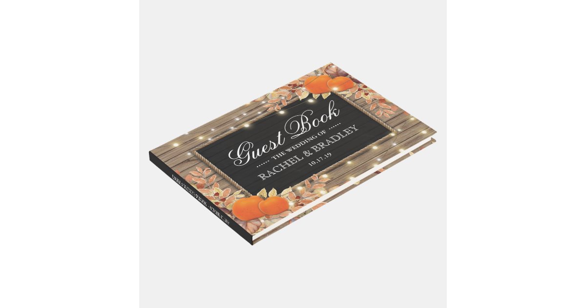 Rustic Country Autumn Fall Wedding Guest Book | Zazzle.com