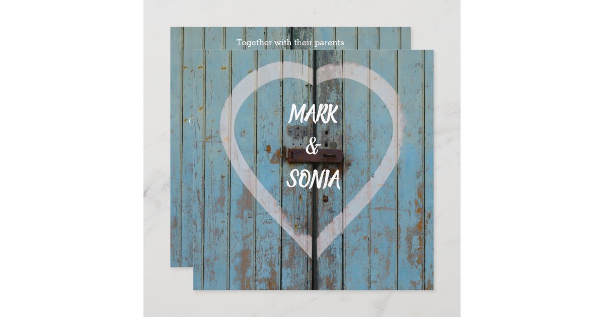 Rustic country bard door wedding invitation | Zazzle