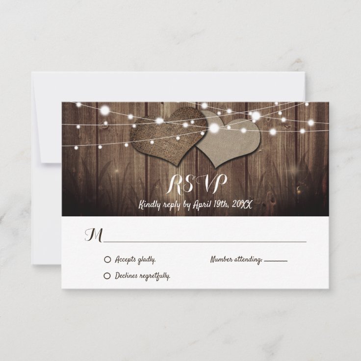 Rustic Country Barn Backyard Wedding RSVP Cards | Zazzle