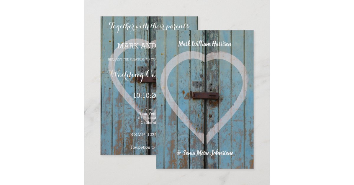Rustic country barn door invitation | Zazzle