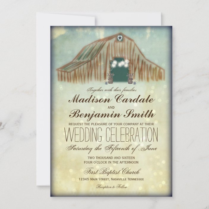 Rustic Country Barn Wedding Invitations | Zazzle