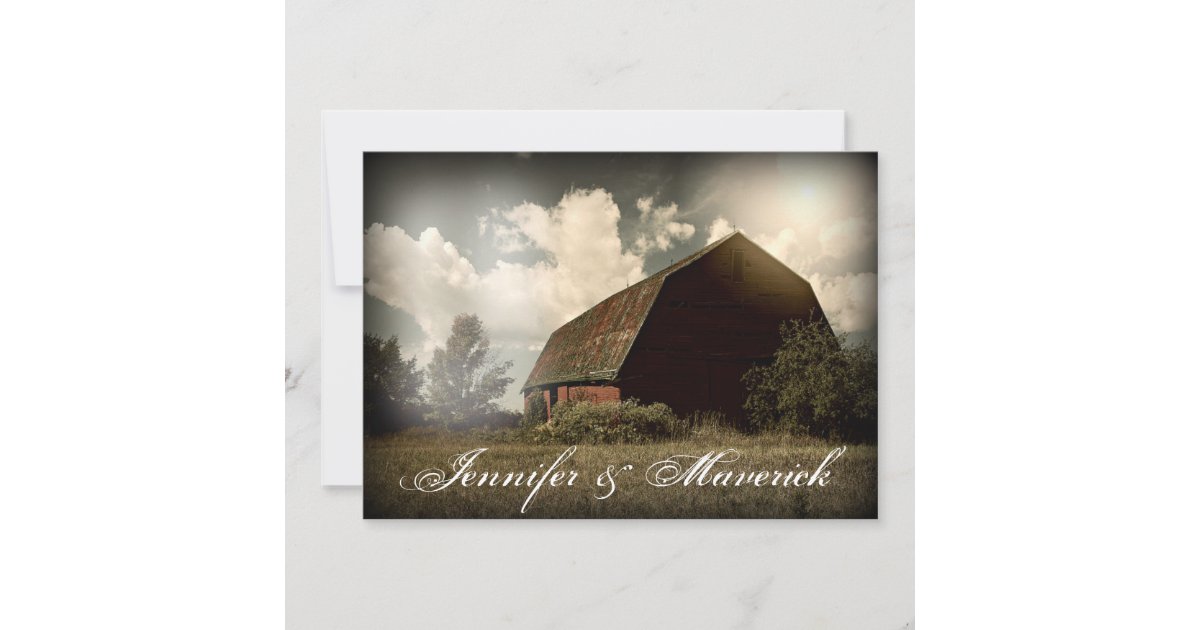 Rustic Country Barn Wedding Invitations | Zazzle