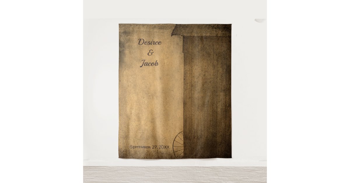 Rustic Country Barn Western Photo Booth Wedding Tapestry | Zazzle