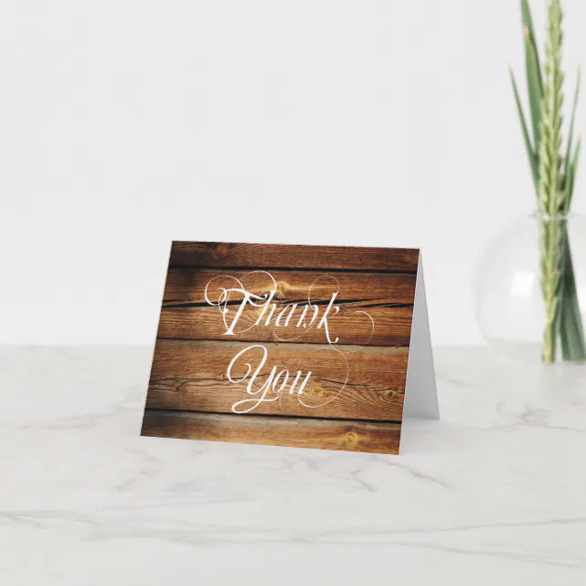 Rustic Country Barn Wood Blank Thank You Cards | Zazzle