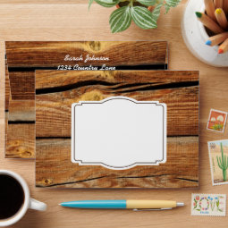 Rustic Country Barn Wood Custom Wedding Envelopes | Zazzle