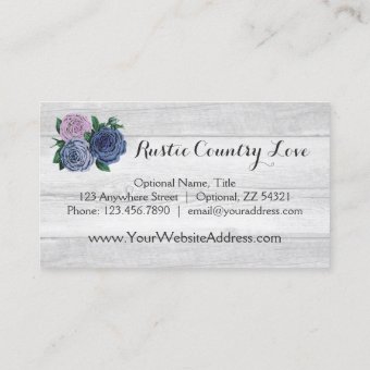 Rustic Country Barn Wood & Vintage Roses Shabby Business Card | Zazzle