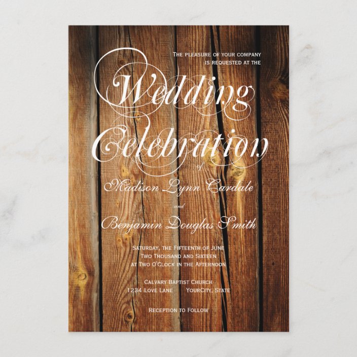 Rustic Country Barn Wood Wedding Invitations | Zazzle.com