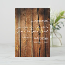 Rustic Country Barn Wood Wedding Invitations | Zazzle