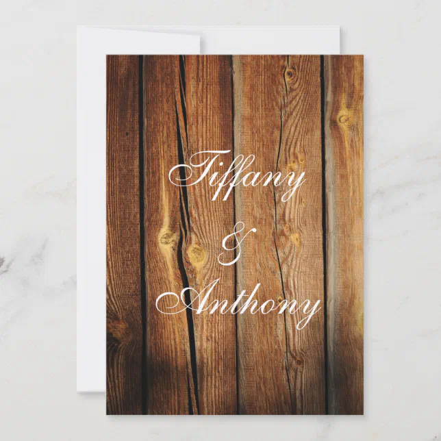 Rustic Country Barn Wood Wedding Invitations | Zazzle
