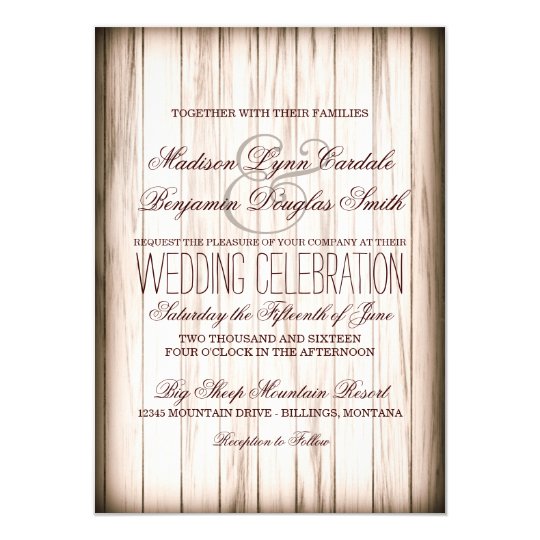 Rustic Country Barn Wood Wedding Invitations | Zazzle.com