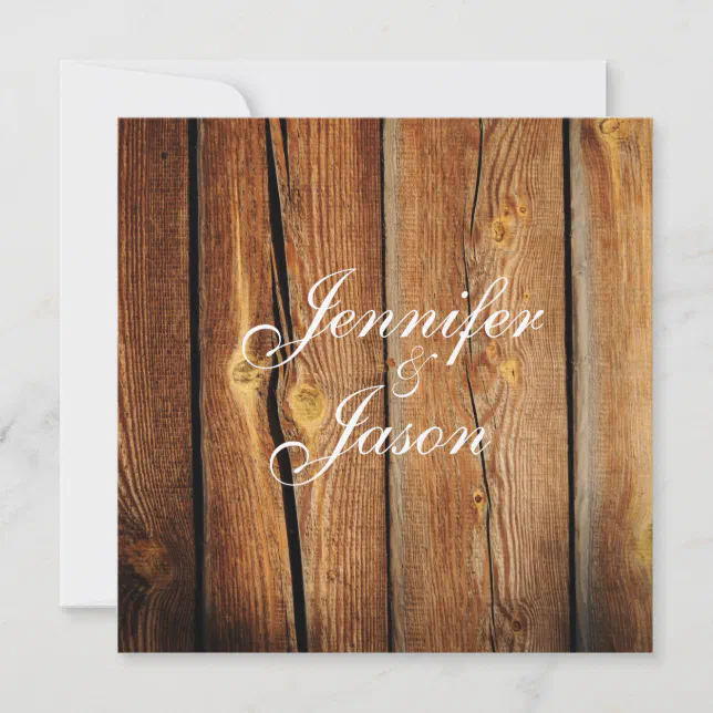 Rustic Country Barn Wood Wedding Invitations | Zazzle