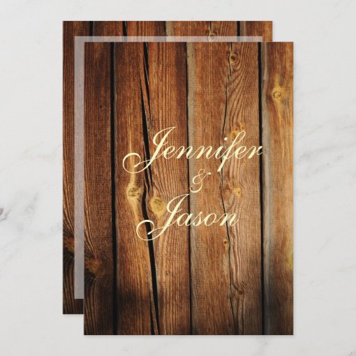 Rustic Country Barn Wood Wedding Invitations | Zazzle