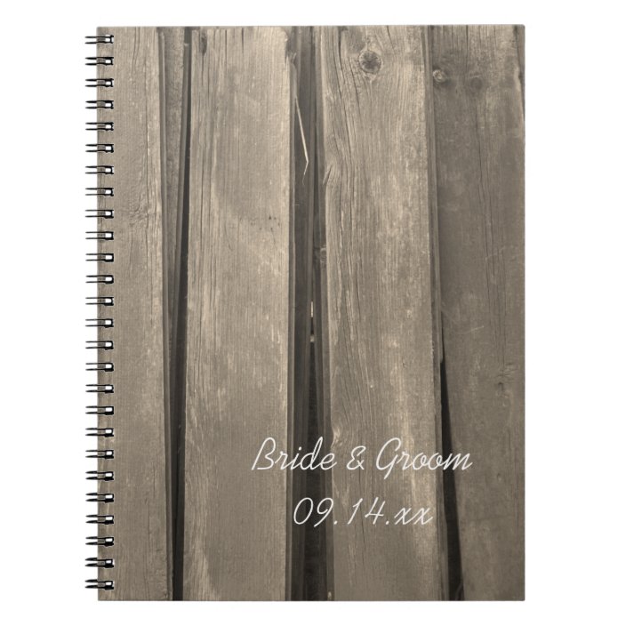 Rustic Country Barn Wood Wedding Notebook | Zazzle.com