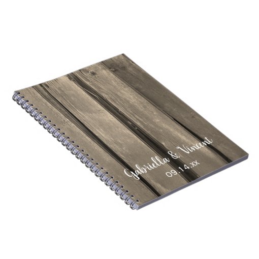 Rustic Country Barn Wood Wedding Notebook | Zazzle
