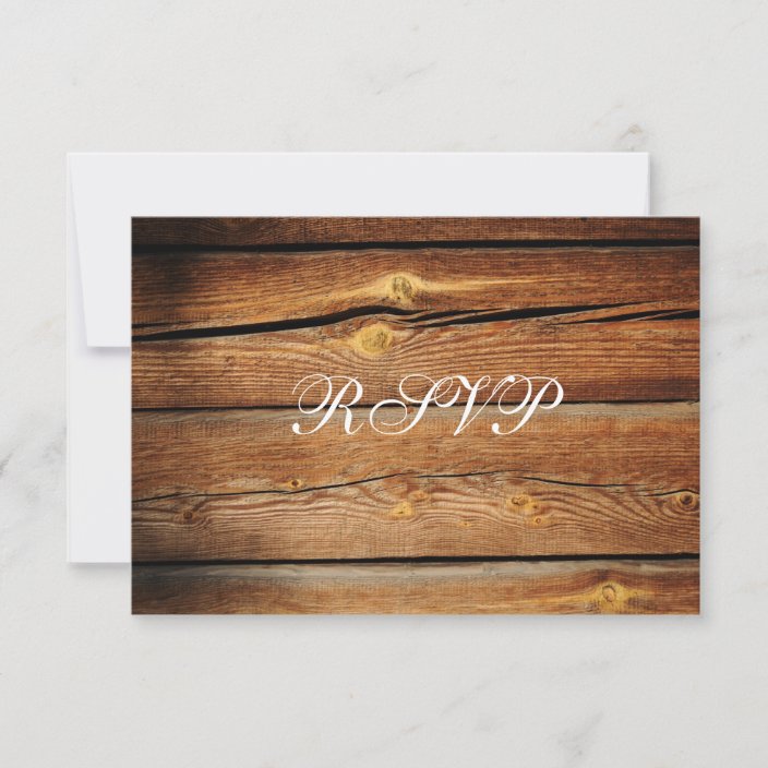 Rustic Country Barn Wood Wedding RSVP Cards | Zazzle.com