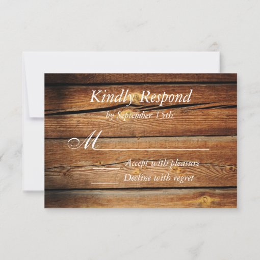 Rustic Country Barn Wood Wedding RSVP Cards | Zazzle