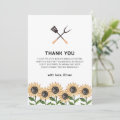 Rustic Country BBQ Sunflower Baby Shower Thank You Card | Zazzle