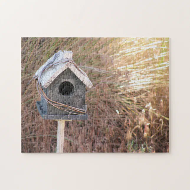 Rustic Country Birdhouse Jigsaw Puzzle | Zazzle