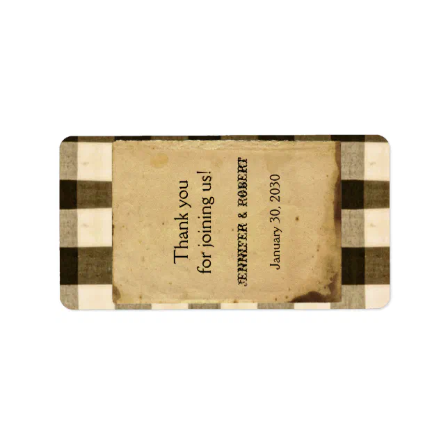 Rustic Country Black Sepia Wedding Lip Balm Label | Zazzle