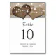 Rustic Country Burlap and Lace Table Number Cards | Zazzle