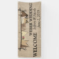Rustic Country Burlap Wedding Banner | Zazzle