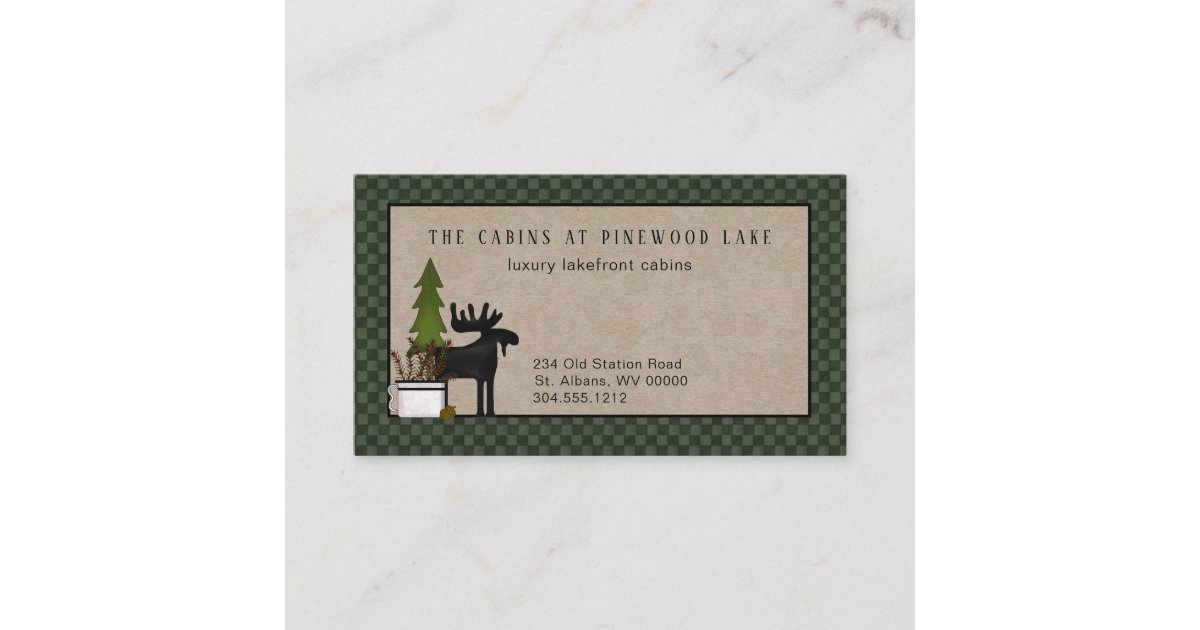 Rustic Country Cabin Lodge Business Card | Zazzle