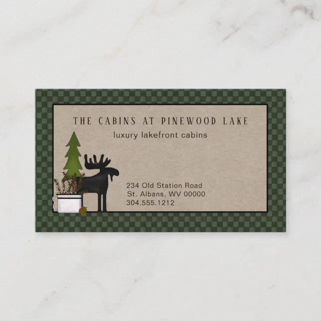 Rustic Country Cabin Lodge Business Card | Zazzle