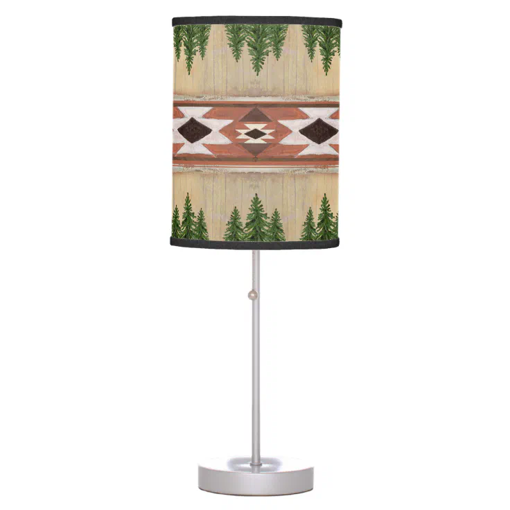 Rustic Country Cabin Mountain Forest Navajo Tribal Table Lamp | Zazzle