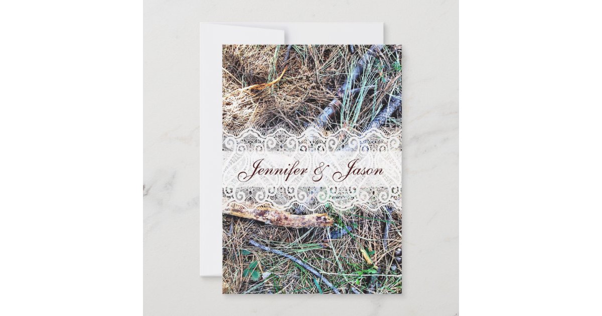 Rustic Country Camo Camouflage Wedding Invitations | Zazzle