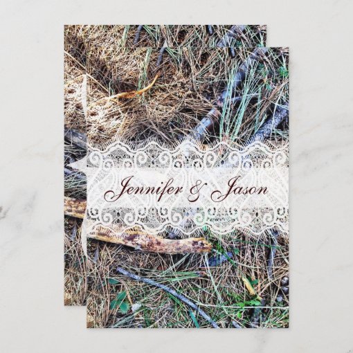 Rustic Country Camo Camouflage Wedding Invitations | Zazzle