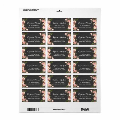 Rustic Country Chalkboard Beautiful Floral Label | Zazzle