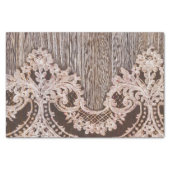 Rustic Country Chic Bohemian Wood and Lace Tissue Paper | Zazzle