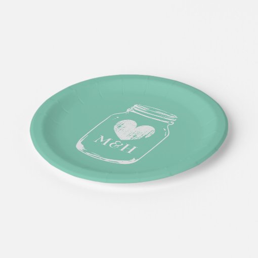 Rustic country chic mason jar paper party plates | Zazzle